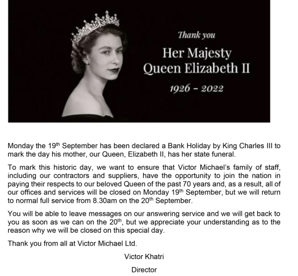 Her Majesty, Queen Elizabeth II State Funeral